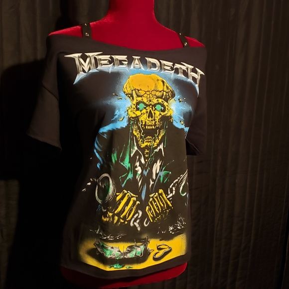 chop shop clothing | Tops | Megadeth Ladies Handmade Boatneck Top ...